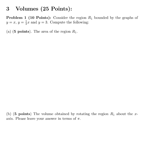 Solved Problem 1 (10 Points): Consider the region R1 bounded | Chegg.com