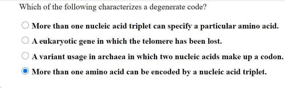 Solved Which of the following characterizes a degenerate | Chegg.com