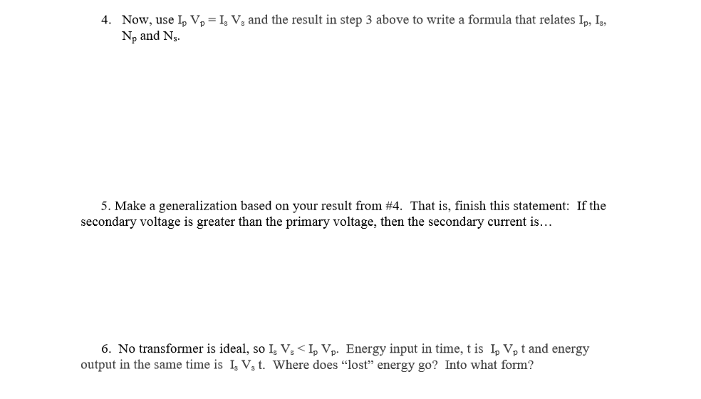 Solved I. Vo = Is Vs. Procedure: 1. Look at the coils and | Chegg.com