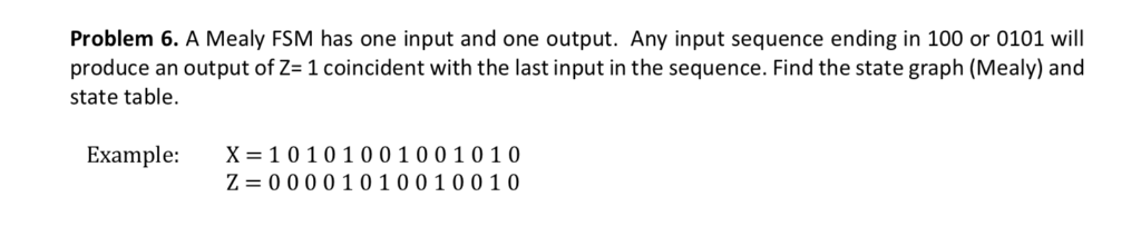(Solved) : Problem 6 Mealy Fsm One Input One Output Input Sequence ... (Solved) : Problem 6 Mealy Fsm One Input One Output Input Sequence ...