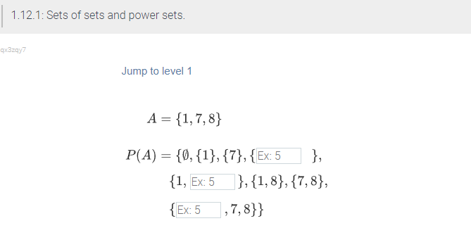 Solved 1.12.1: Sets of sets and power sets.qx3zqy 7Jump to | Chegg.com