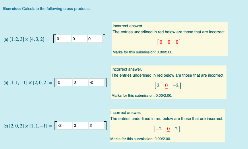 Solved Exercise: Calculate the following cross products. (a) | Chegg.com