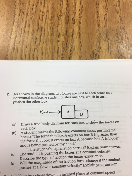 Solved 2. As shown in the diagram, two boxes are next to | Chegg.com