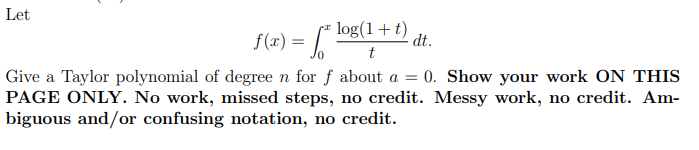 Solved Find a general formula for the Taylor polynomial of | Chegg.com