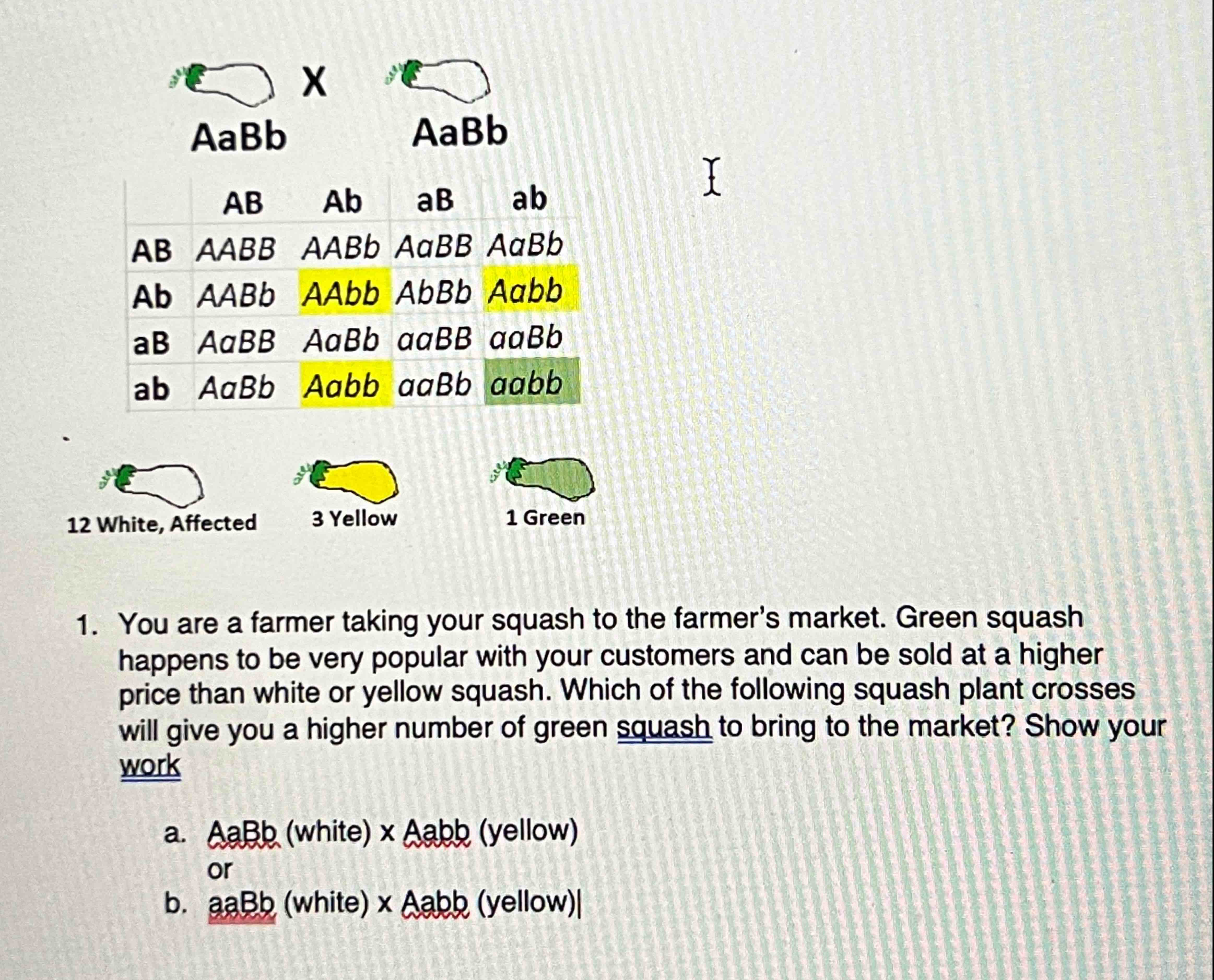 Solved 1. ﻿You are a farmer taking your squash to the | Chegg.com