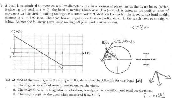 Solved A bead is constrained to move on a 4.0 -m-diameter | Chegg.com