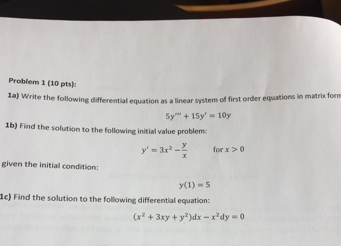 Solved Write the following differential equation as a linear | Chegg.com