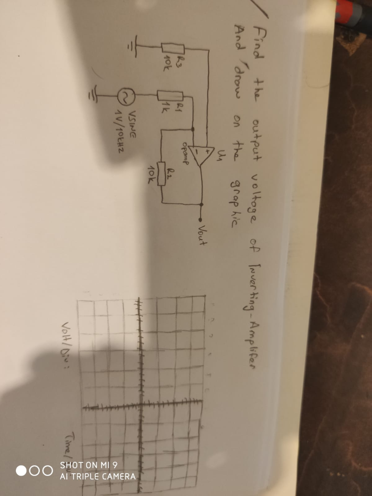 Solved . Find the output voltage of Inverting - Amplifer And | Chegg.com
