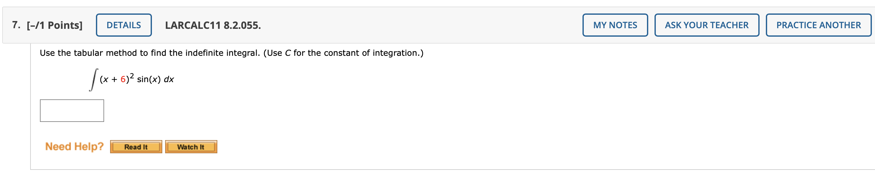 Solved Use the tabular method to find the indefinite | Chegg.com