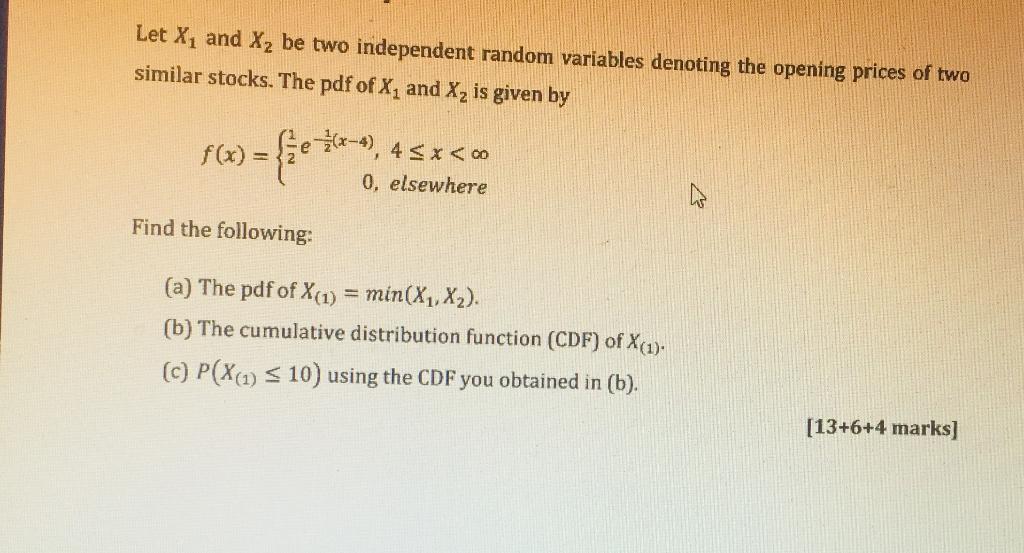 Solved Let Xi and X2 be two independent random variables | Chegg.com