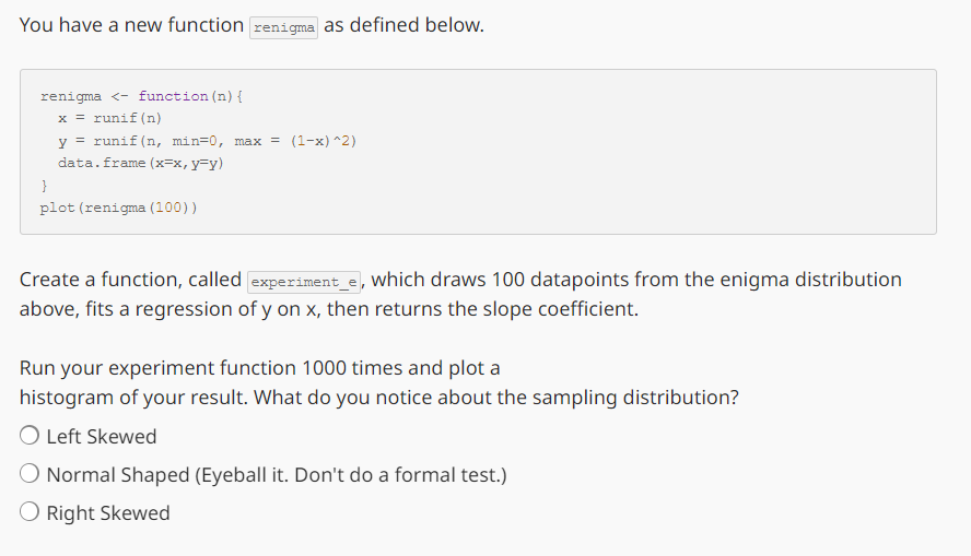 Solved The following function simulates an iid sample from a | Chegg.com