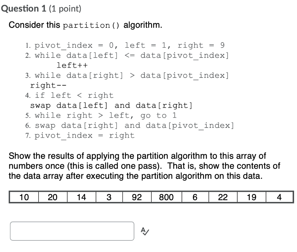 Solved Question 1 (1 point) Consider this partition () | Chegg.com