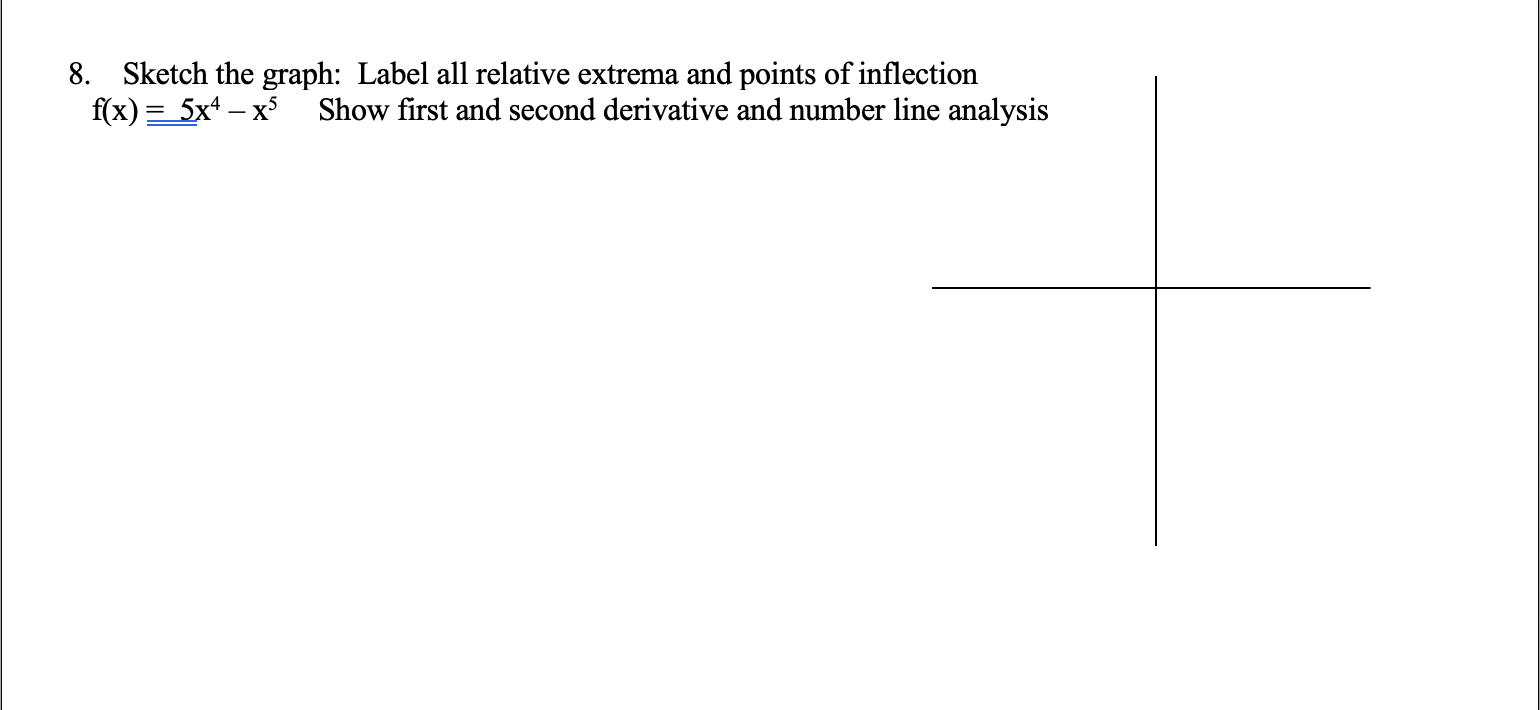 Solved 8. Sketch the graph: Label all relative extrema and | Chegg.com