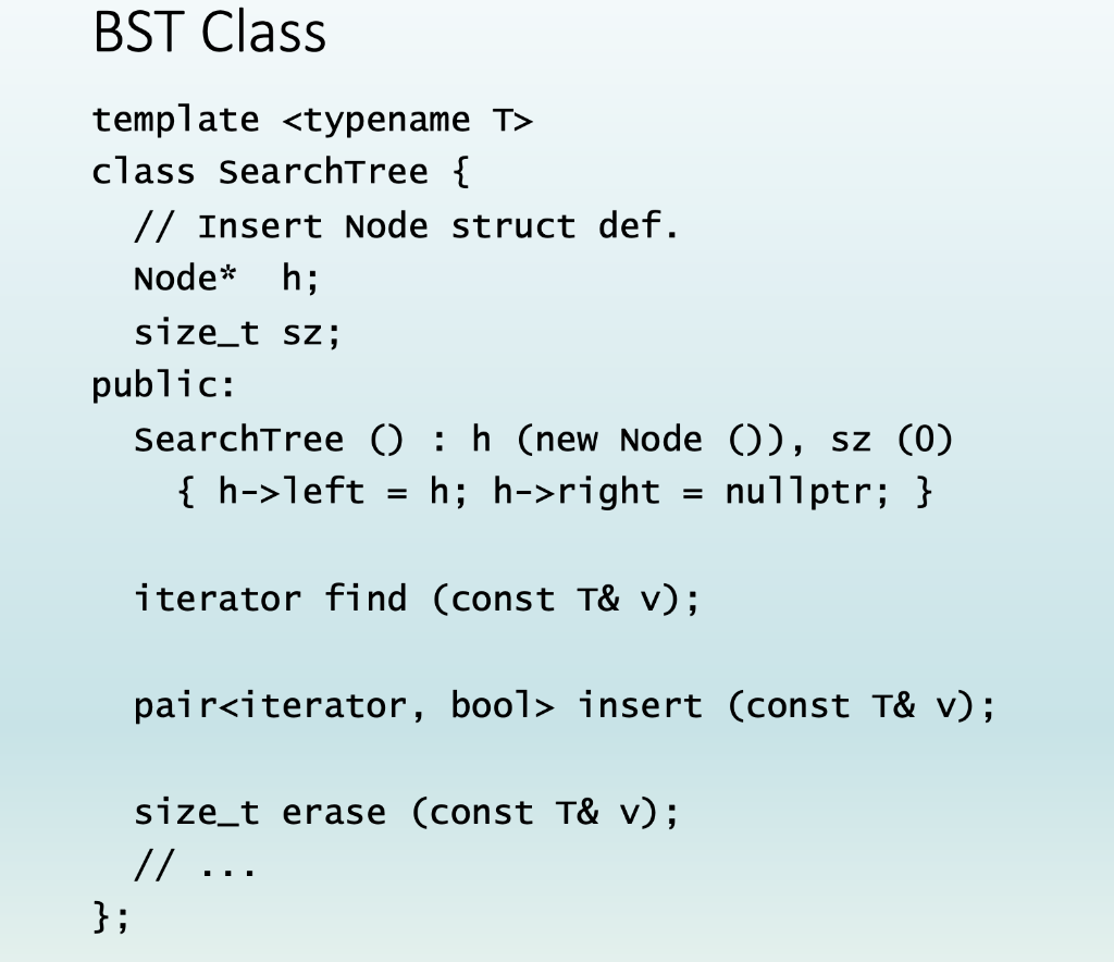 Solved Find iterator find (const T\& seek) \{ // Remember | Chegg.com