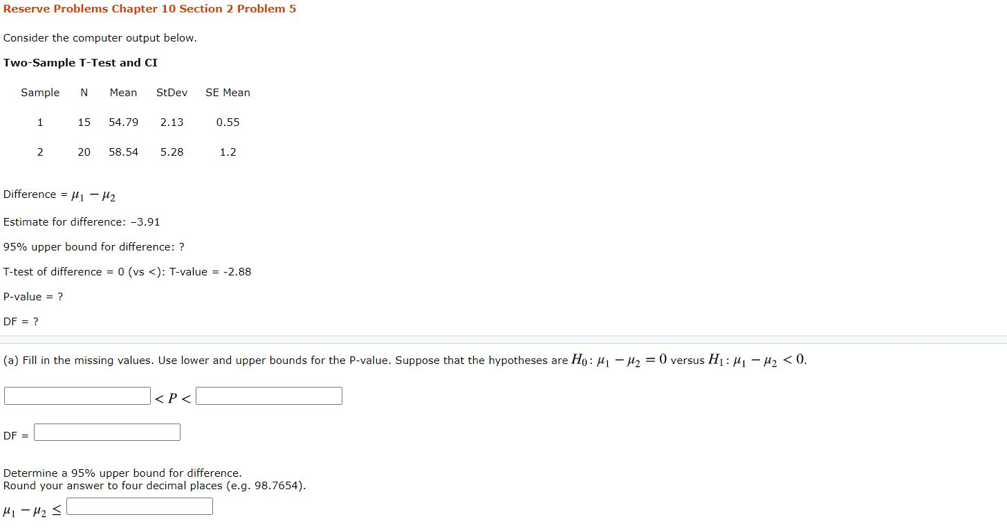 Solved Reserve Problems Chapter 10 Section 2 Problem 5 | Chegg.com