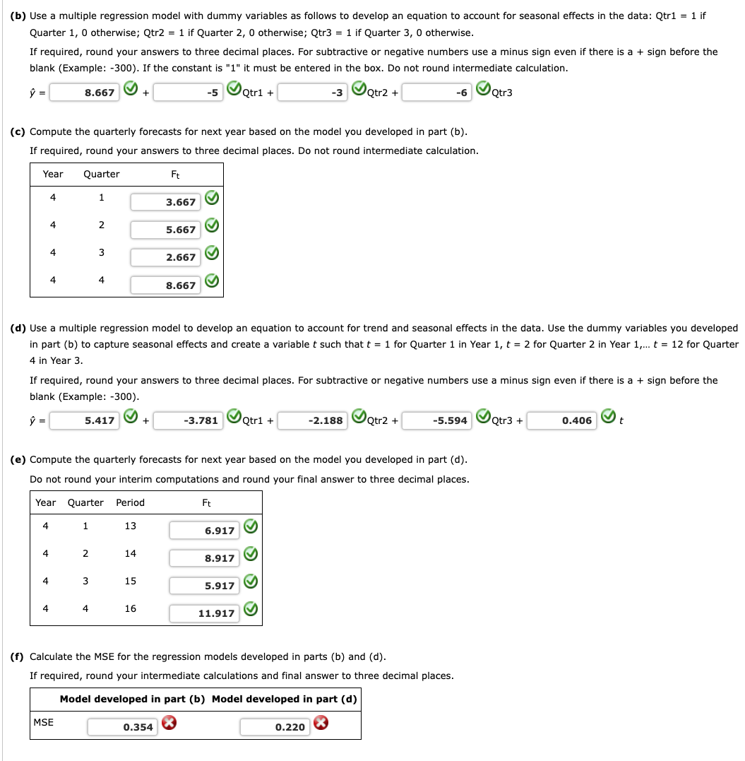 Solved Consider the following time series data.(b) Use a | Chegg.com