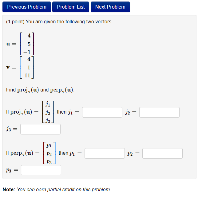 Solved Previous Problem Problem List Next Problem (1 point) | Chegg.com