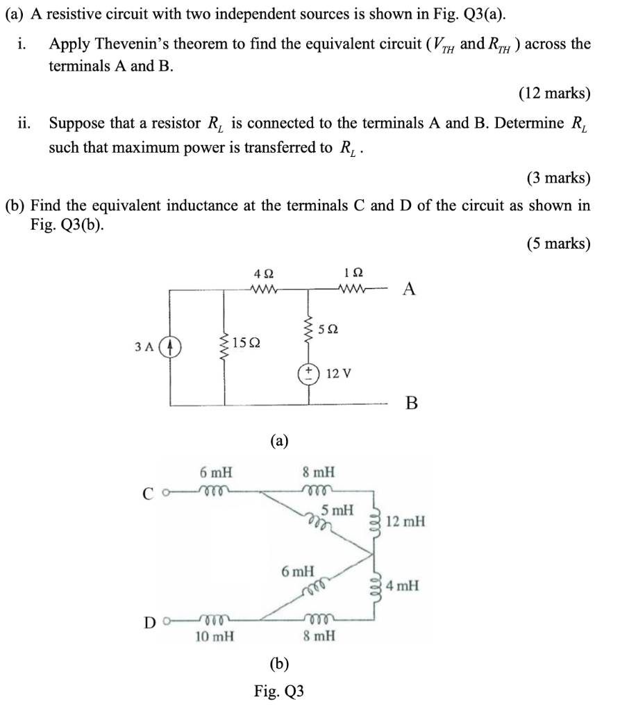 Solved (a) A resistive circuit with two independent sources | Chegg.com