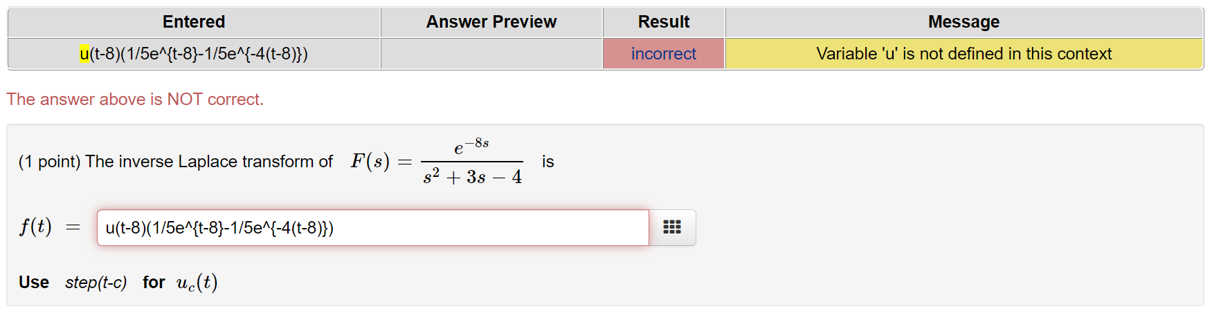 Solved Entered Answer Preview Result Message | Chegg.com