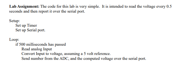Solved Lab Assignment: The code for this lab is very simple. | Chegg.com