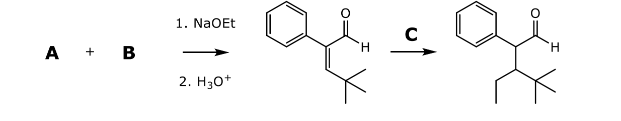 Solved 1. NaOEt C H A + B H 2. H3O+ | Chegg.com