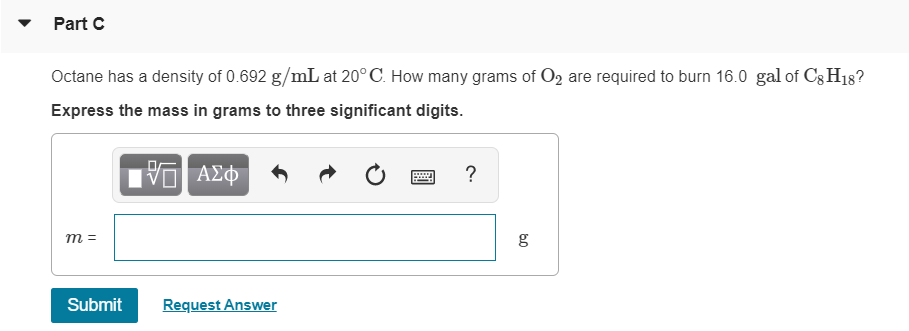 Solved Part A How many moles of O2 are needed to burn 1.35 | Chegg.com