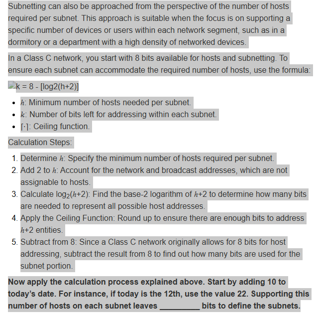 Solved Subnetting can also be approached from the | Chegg.com