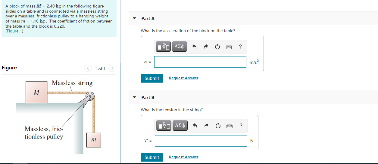 Solved A block of mass M = 2.40 kg in the following figure | Chegg.com