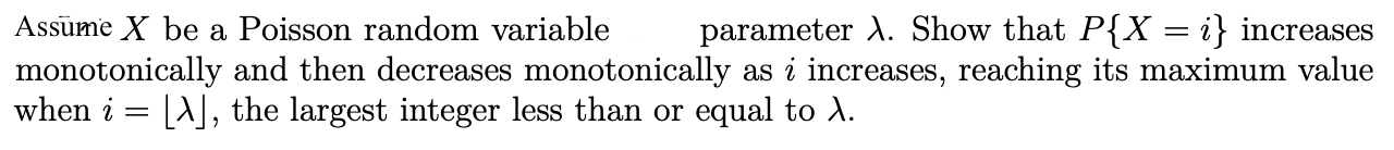 Solved Assüme X be a Poisson random variable parameter λ. | Chegg.com