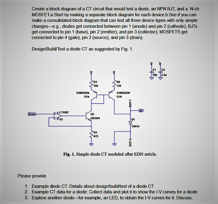 Solved Create a block diagram of a CT circuit that would | Chegg.com