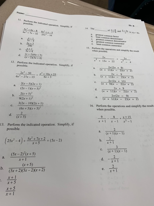 Solved 11. Perform the indicated operation. possible 6rx-10 | Chegg.com