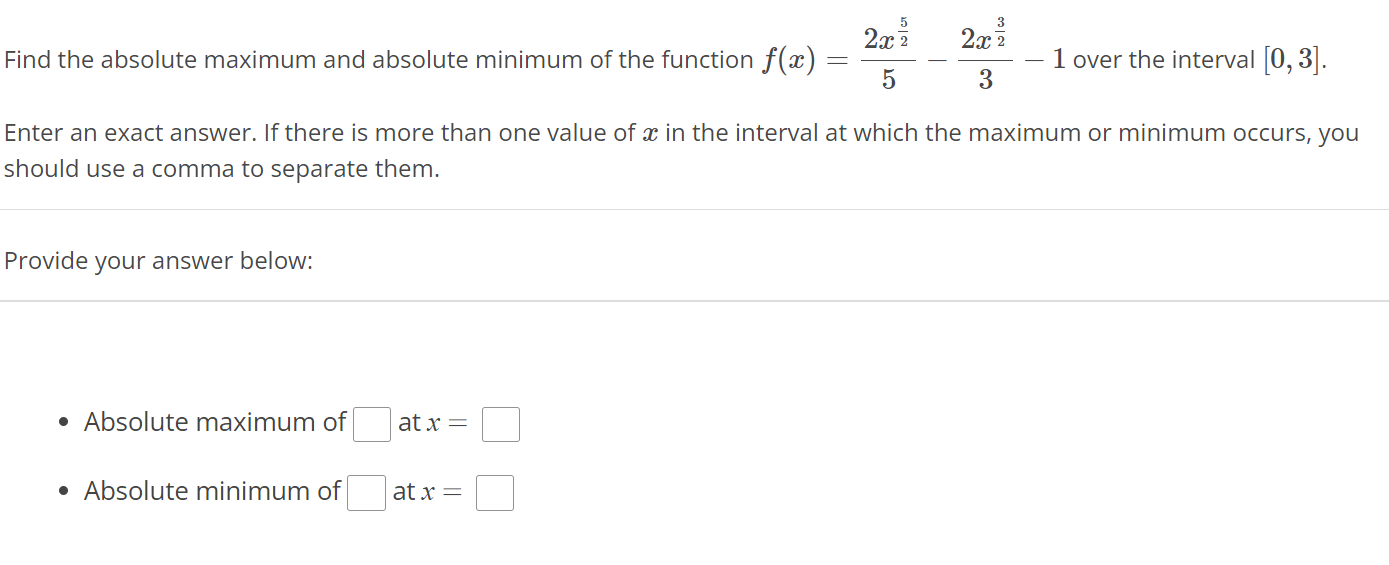 Solved 5 3 2x z 2x ² Find the absolute maximum and absolute | Chegg.com