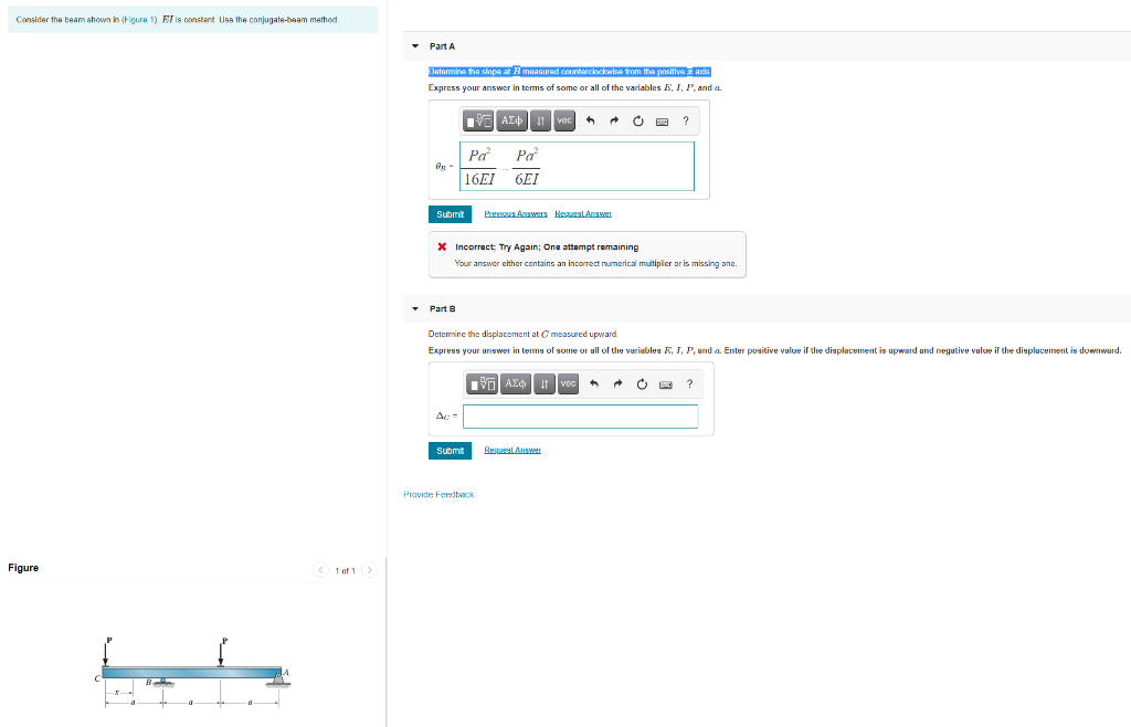 Solved Consider the heam shown in Figure 1) Elis constant. | Chegg.com