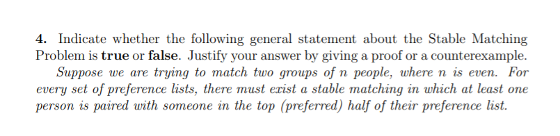 4. Indicate whether the following general statement | Chegg.com
