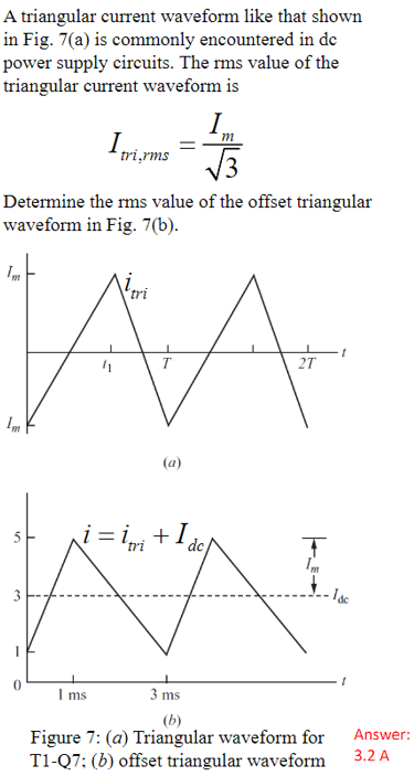 Solved A Triangular Current Waveform Like That Shownin Fig
