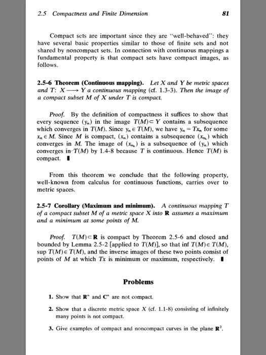 Solved Compact sets are important since they are | Chegg.com