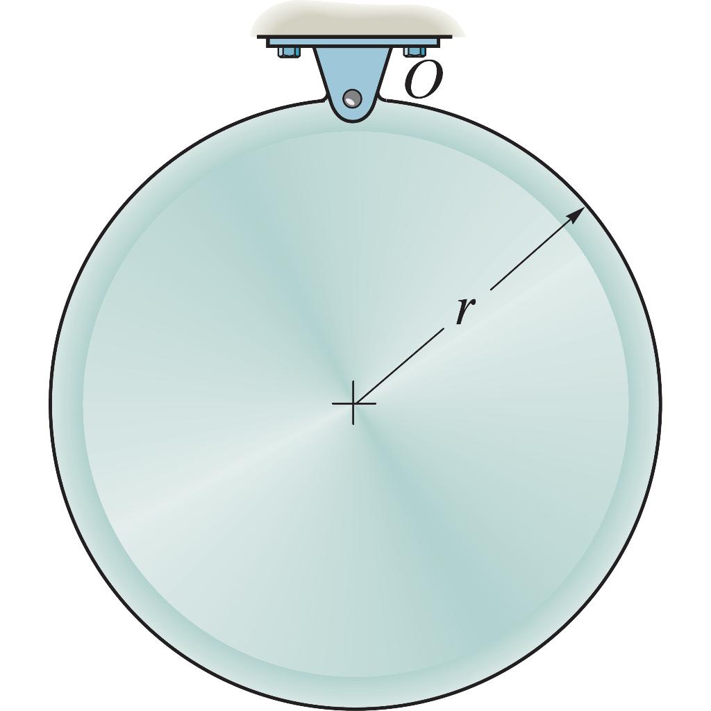 Solved The circular disk has a mass 𝑚, radius of 0.3m, | Chegg.com