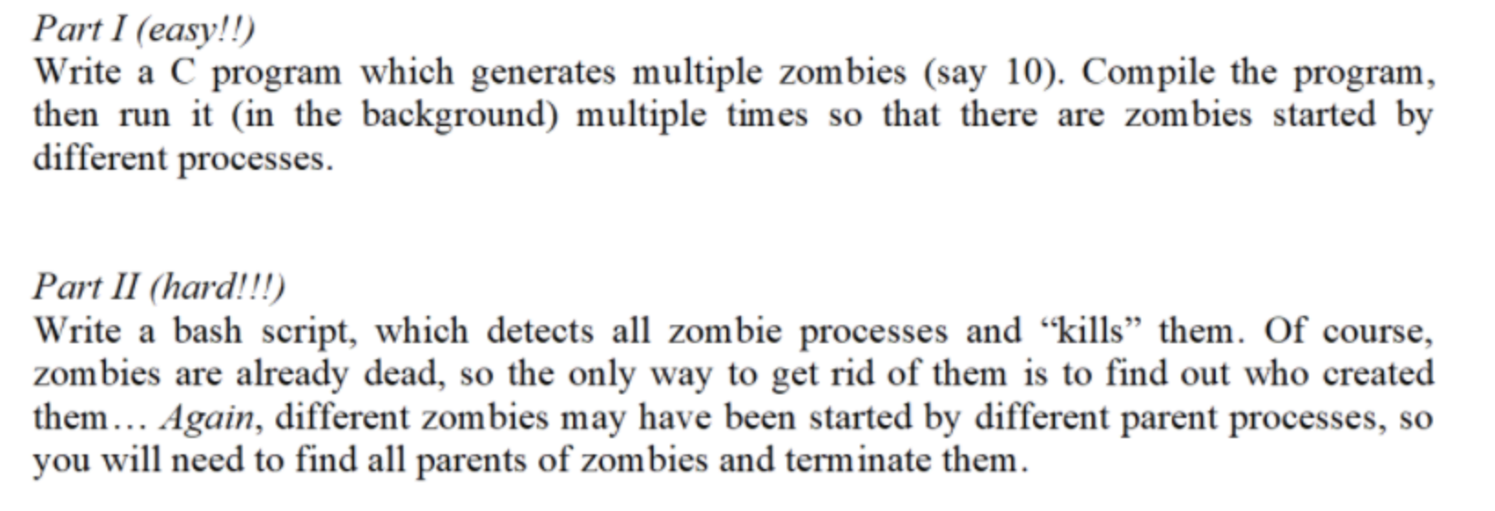 Solved Part I (easy!!) Write a C program which generates | Chegg.com