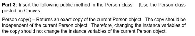 Solved public class Person implements Comparable { | Chegg.com