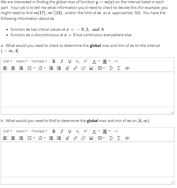Solved We are interested in finding the global max | Chegg.com