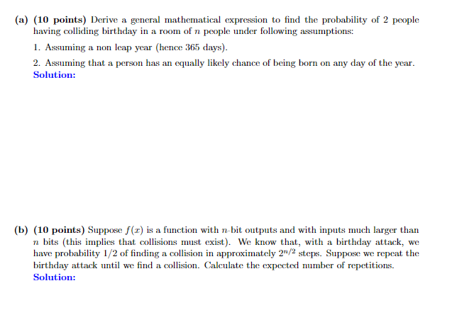 Solved (a) (10 points) Derive a general mathematical | Chegg.com