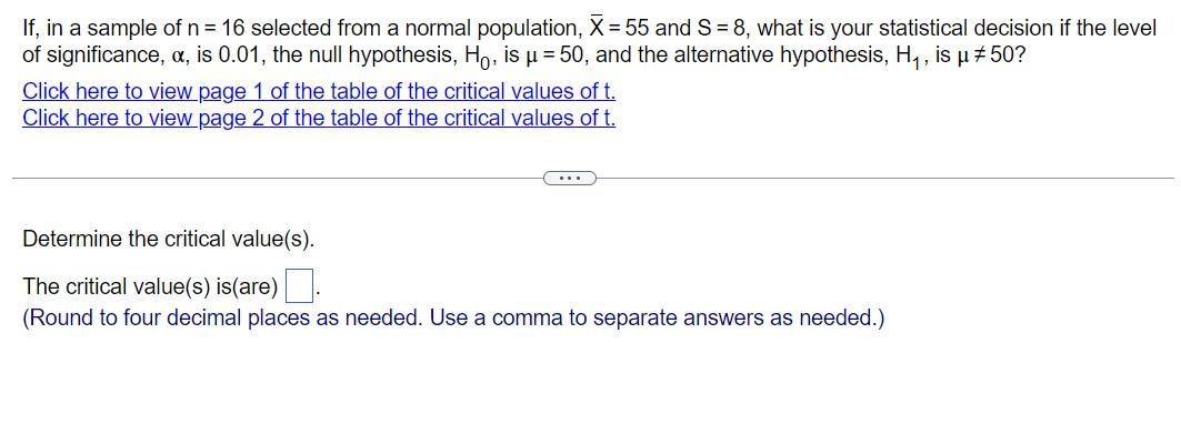 Solved If in a sample of n=16 selected from a normal | Chegg.com