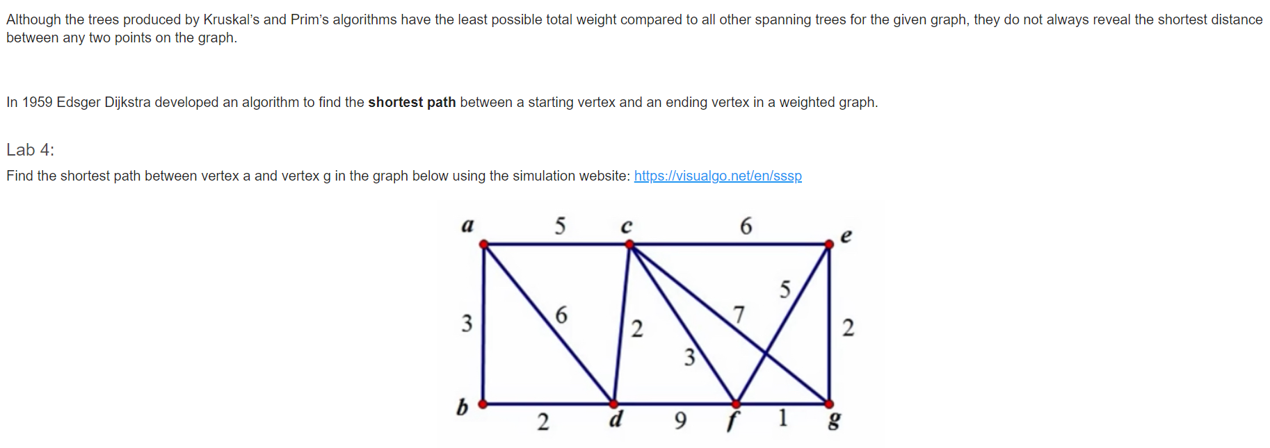 Solved Although the trees produced by Kruskal's and Prim's | Chegg.com