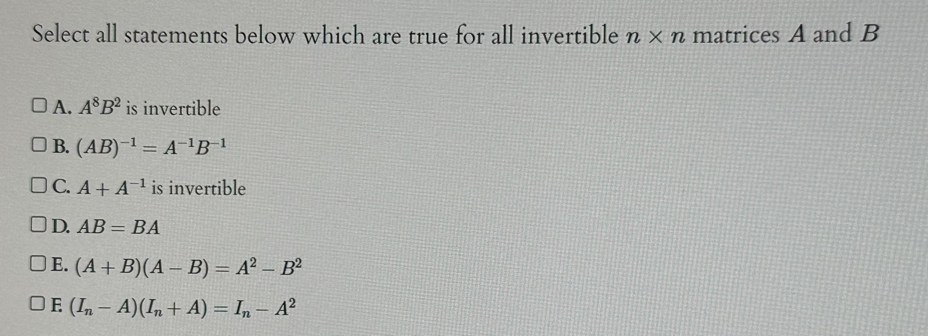 Solved Select all statements below which are true for all | Chegg.com