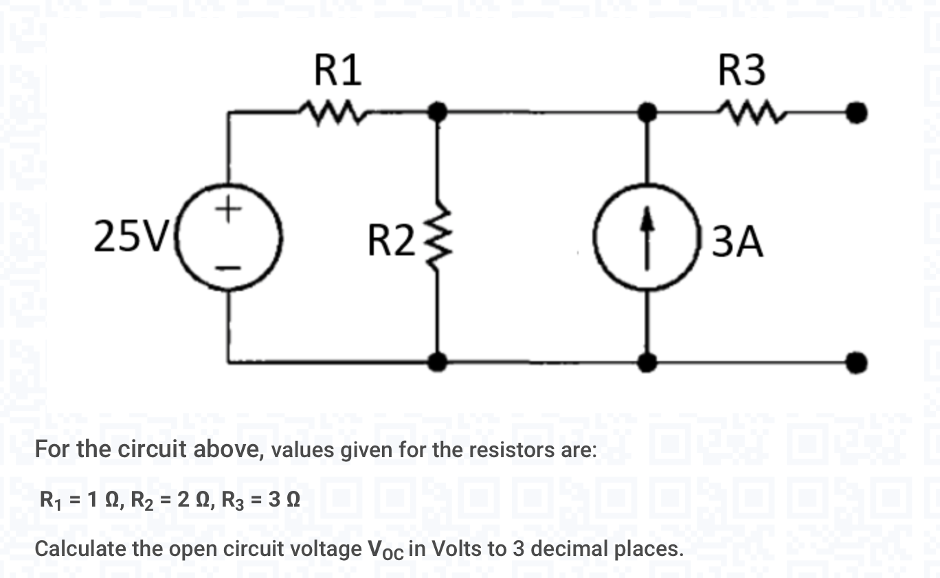 Solved For the circuit above, values given for the resistors | Chegg.com