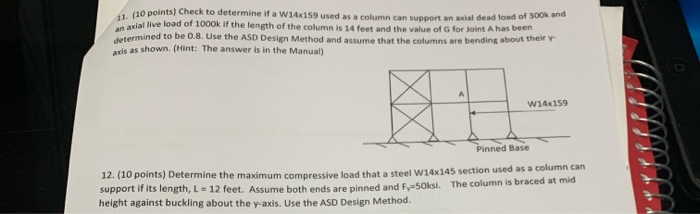Solved 10 points) Check to determine if a W14x159 used as a | Chegg.com