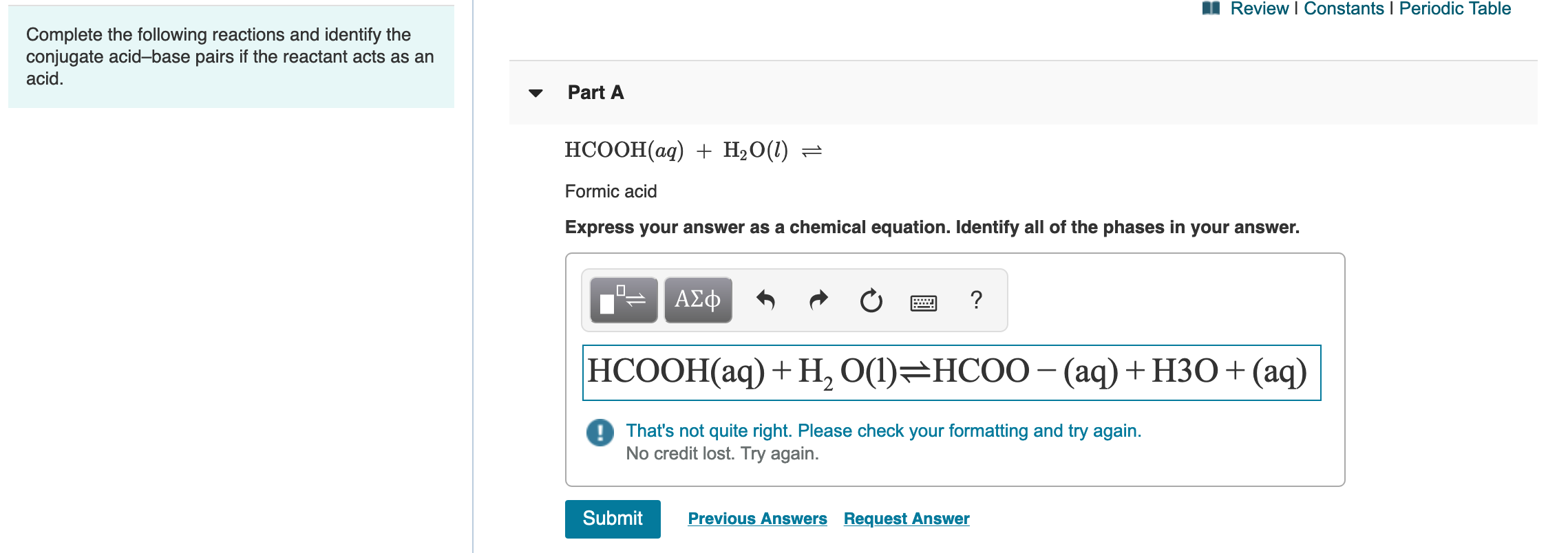 Solved II Review | Constants | Periodic Table Complete the | Chegg.com