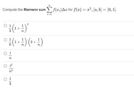 Solved Compute the Riemann sum ∑i=1nf(xi)Δx for | Chegg.com