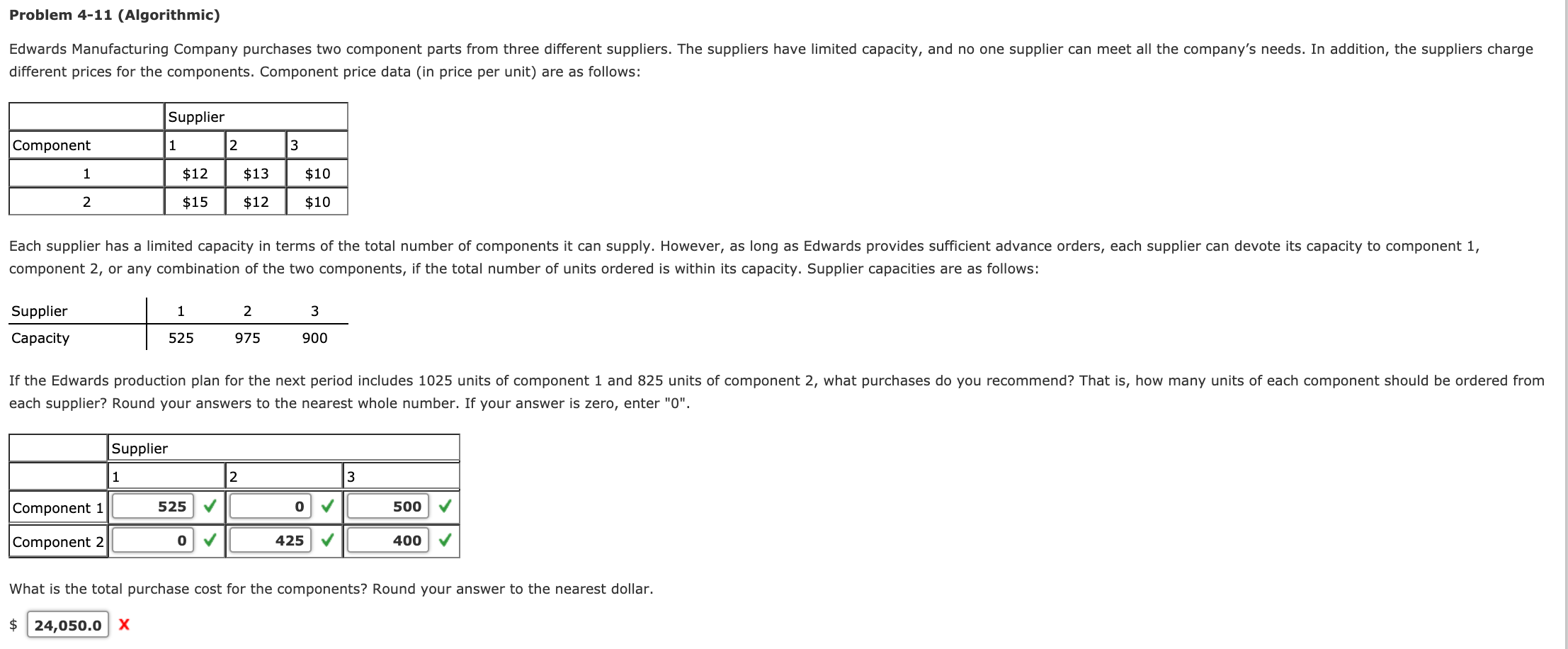 Solved Problem 4-11 (Algorithmic) Edwards Manufacturing | Chegg.com