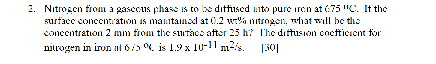 Solved 2. Nitrogen from a gaseous phase is to be diffused | Chegg.com
